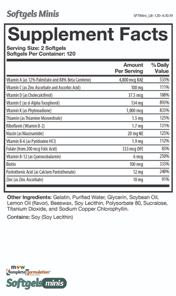 MVW Complete Formulation® Softgels Minis MVW Complete Formulation® Softgels Minis